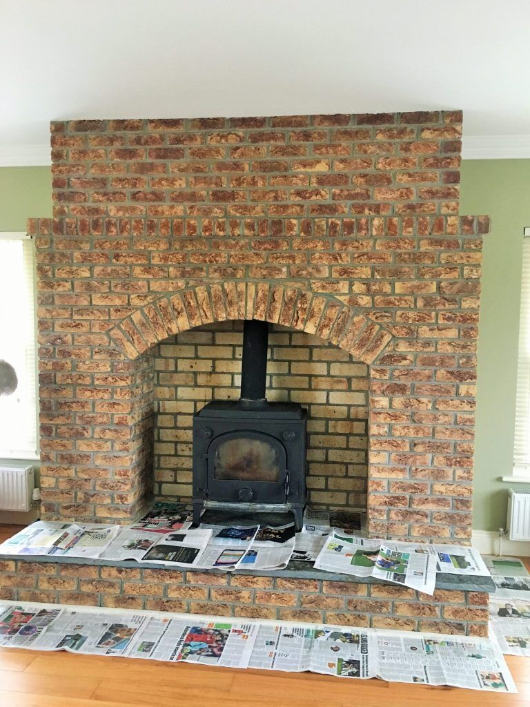 whitewashed brown brick